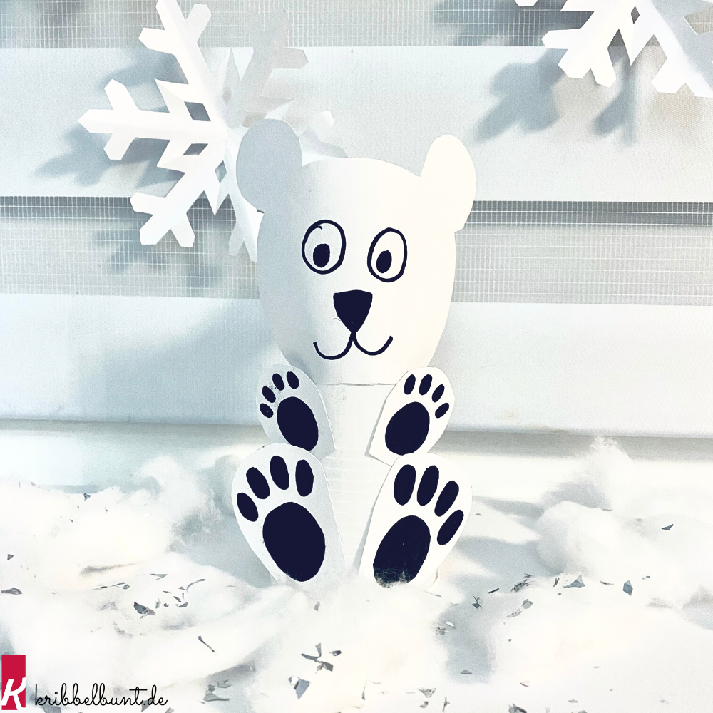 Eisbär basteln » Eisbär Bastelvorlagen für Kinder | Kribbelbunt
