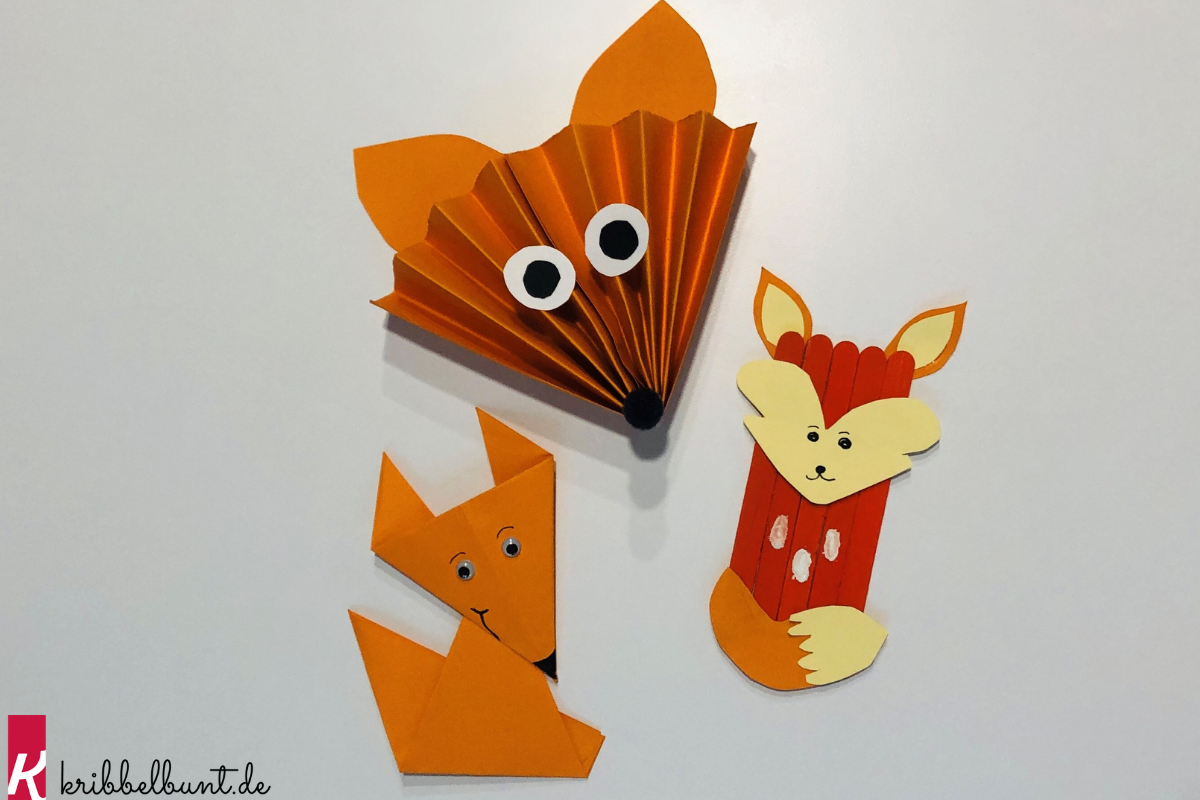 Fuchs basteln - Vorlage für Origami-Fuchs & Co. | Kribbelbunt Fuchs basteln - Vorlage für Origami-Fuchs & Co. | Kribbelbunt